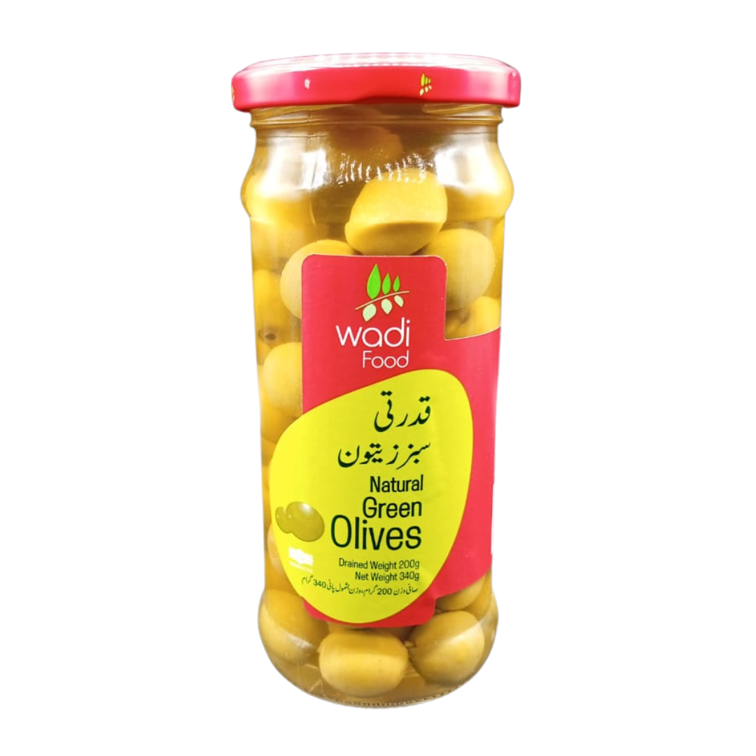 Buy Wadi Food Natural Green Olives whole 340G Price in Pakistan– Raim.pk